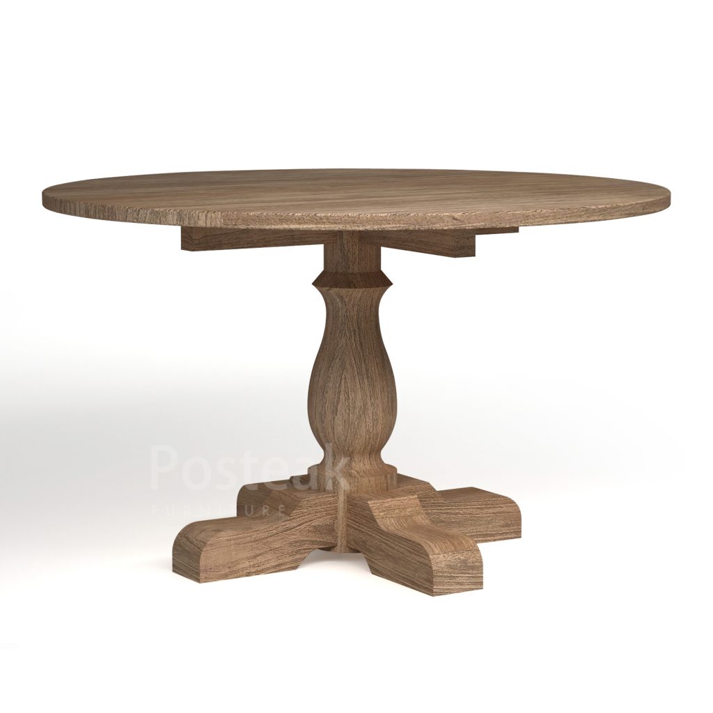 Round Dining Table - Classic Vintage Legs - Posteak Furniture