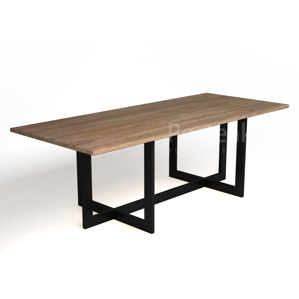 Industrial Dining Table - Triple Metal Legs - Posteak Furniture