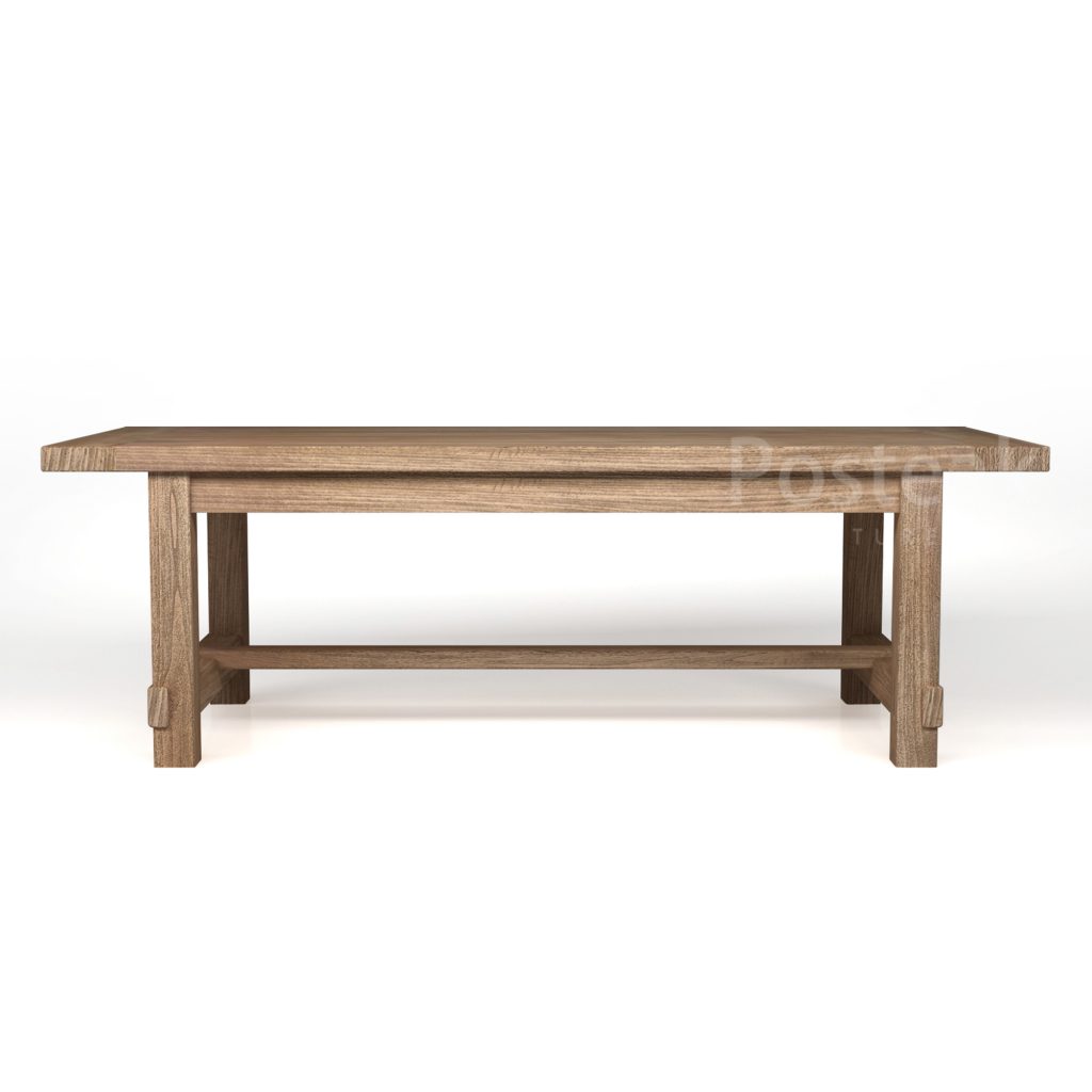 Farmhouse Teak Dining Table - Head End Top - Posteak Furniture