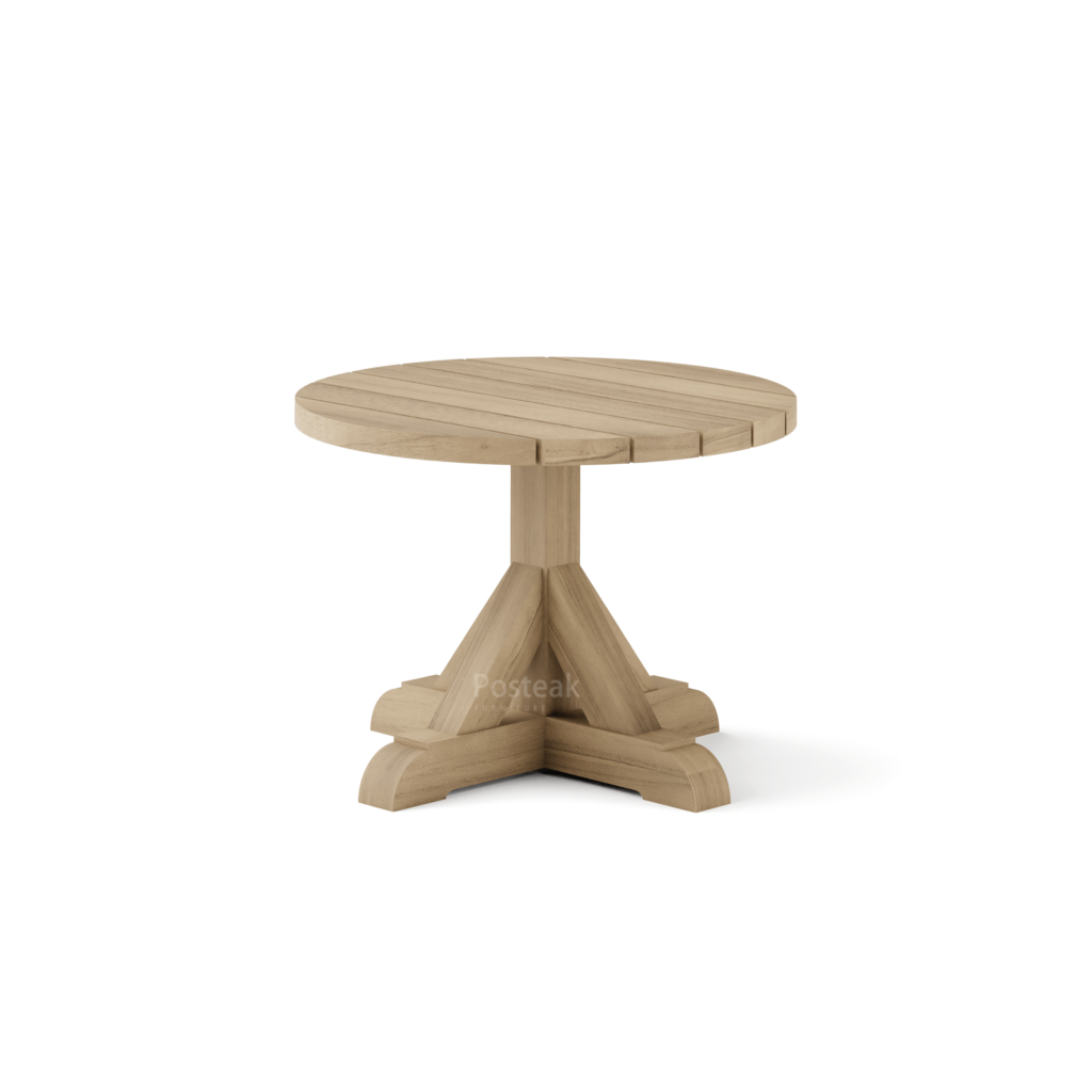 Monroe Teak Outdoor Trestle Side Table | Posteak Furniture